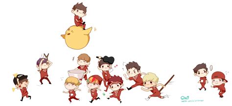 Fanart Chibi Exo In Red Krayhans