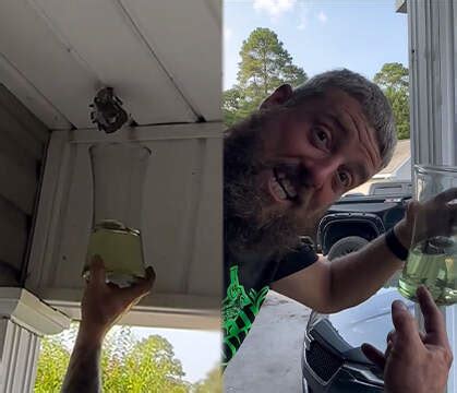 Well Thats Different Dude Shows How To Terminate Wasp Nest With Gas