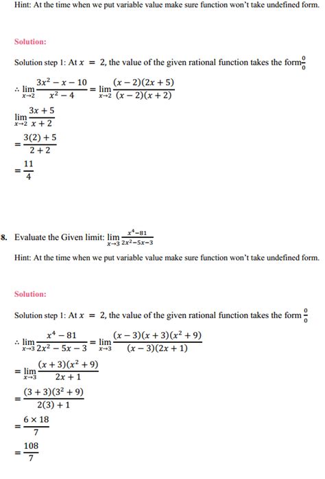 Mp Board Class 11th Maths Solutions Chapter 13 Limits And Derivatives Ex 13 1 Mp Board Solutions