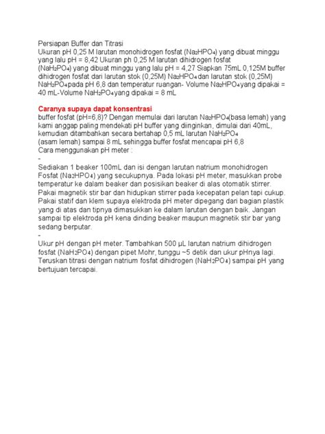 Pembuatan Larutan Buffer Fosfat Pdf