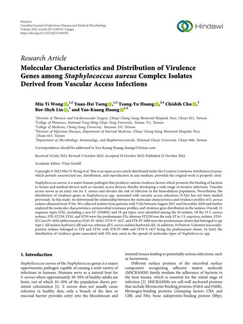 Pdf Molecular Characteristics And Distribution Of Virulence Genes