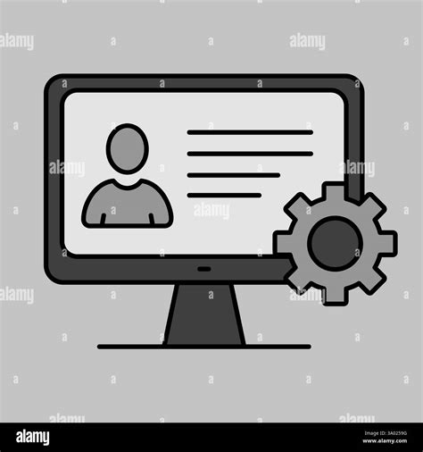 User Customize Settings On Monitor Vector Grayscale Icon User