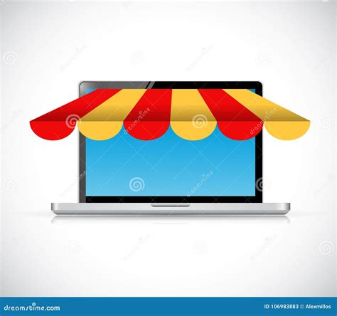 Laptop Computer Store Illustration Design Stock Illustration Illustration Of Button Laptop