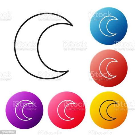 검은 선 달과 흰색 배경에 고립 된 별 아이콘입니다 아이콘 다채로운 원 버튼을 설정합니다 벡터 일러스트레이션 0명에 대한 스톡 벡터 아트 및 기타 이미지 Istock