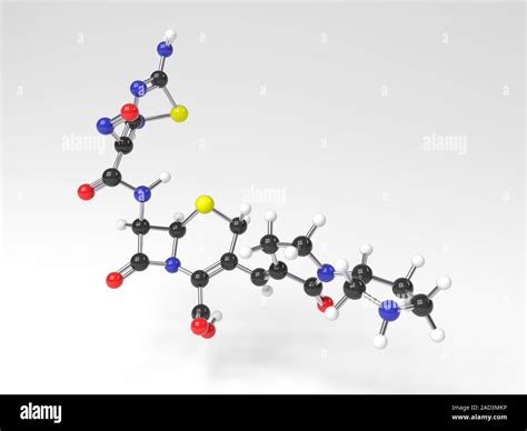 Ceftobiprole Molecule Computer Illustration Showing The Molecular