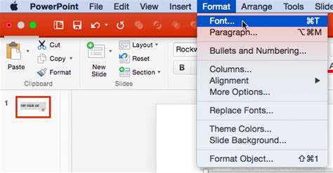 Font Dialog Box In PowerPoint For Mac