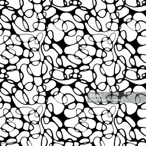 뉴로그래픽스 곡선이 있는 추상적인 이음매 없는 패턴 잡지 직물 표지 패치워크 및 스크랩북을 위한 패션 프린트 흑백 그래픽 패턴에 대한 스톡 벡터 아트 및 기타 이미지