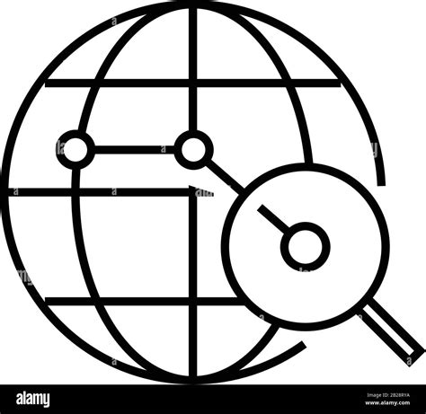 Searching Network Line Icon Concept Sign Outline Vector Illustration
