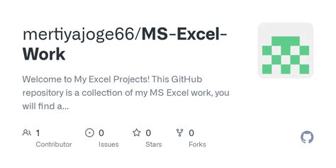 Github Mertiyajoge66 Ms Excel Work Welcome To My Excel Projects This Github Repository Is A