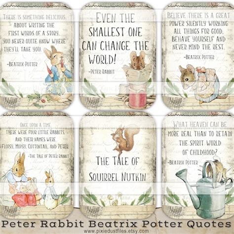 Digital Collage Sheet Peter Rabbit And Friends Beatrix Potter Etsy
