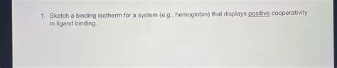 Solved Sketch A Binding Isotherm For A System Eg