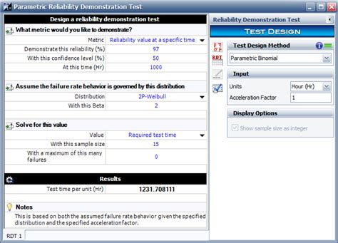 Parametric Binomial Reliability Demonstration Test Reliawiki