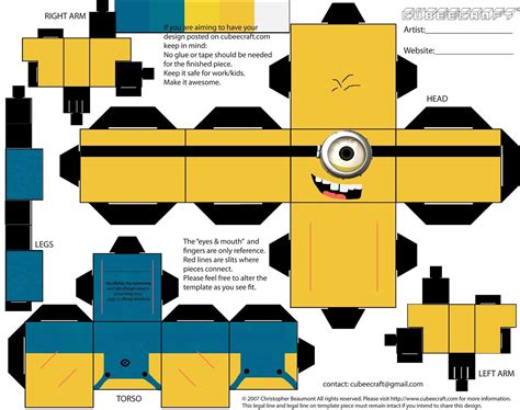 Minion Cubeecraft Paper Toys Paper Crafts Minion Craft