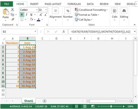Entering Dates Quickly In Microsoft Excel