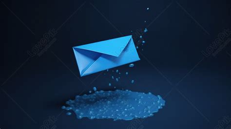 배경에 사실적으로 렌더링된 상징적 부동 파란색 3d 봉투 아이콘 우편 배경 아이 배경 사실 배경 이미지 Hd 우편 아이 사실 배경 사진 무료 다운로드 Lovepik