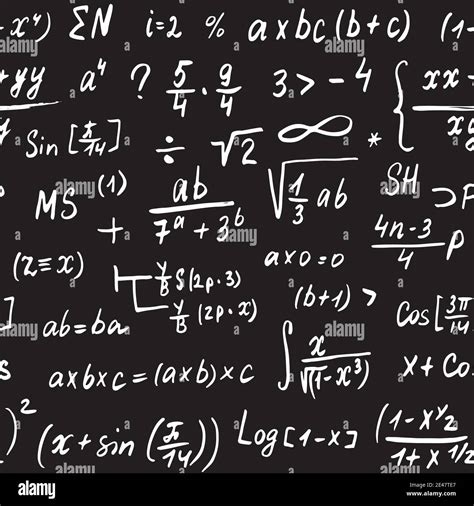 Math Formulas Seamless Pattern Hand Drawn Mathematical Equations