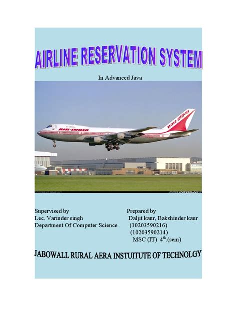 Airline Reservation System Java Programming Language Relational Database