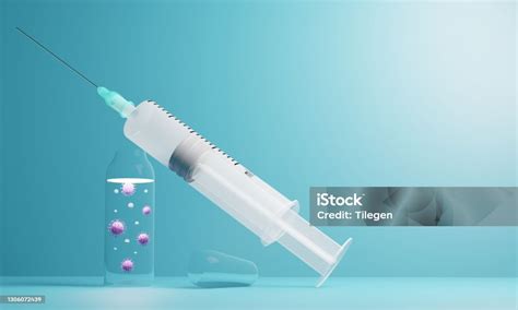 유리 병 유리 19 백신 및 주사기3d 항 바이러스 약물 유리 의료 앰플의 렌더링 인구의 예방 접종을위한 디지털 이미지의 그림입니다 3차원 형태에 대한 스톡 사진 및 기타
