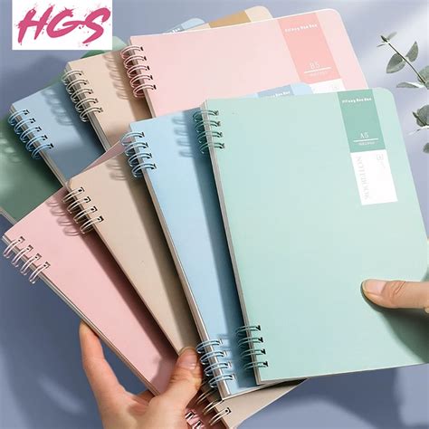 Hgs 4pcs A5 Spiral Spring Notebook For High School Loose Leaf Notebook Aesthetic Notebook 60