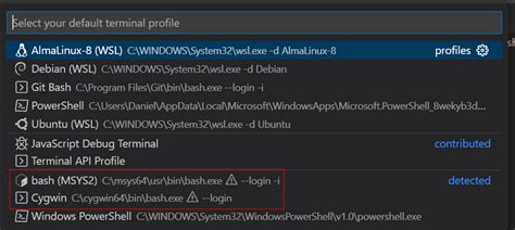 Windows Vs Code Cygwin As Integrated Terminal Stack Overflow