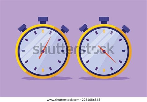 Cartoon Flat Style Drawing Stylized Stopwatch Stock Vector Royalty Free Shutterstock