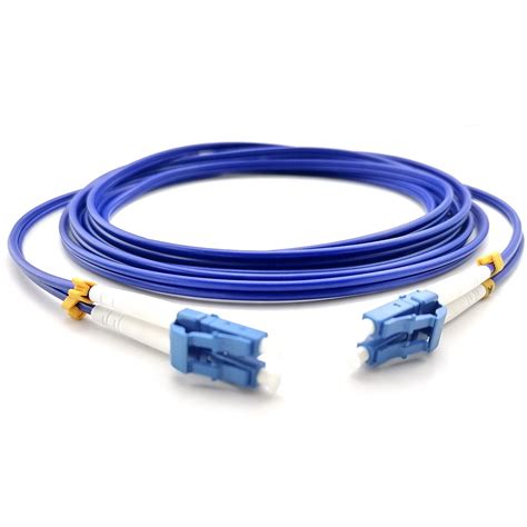 Fiber Armored Patch Cord LC LC Single Mode Duplex M Mm Blue Jacket