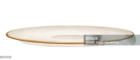 컵과 티 파티를 위한 금색 장식이 있는 베이지색 세라믹 접시 빈티지 스타일 오래된 앤티크 디자인의 고전적인 연구와 도서관을 위한 장식입니다 흰색 배경에 수제 그림 0명에