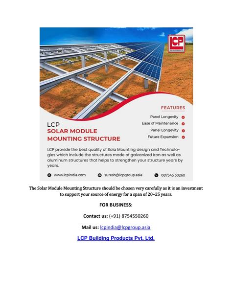 Ppt Solar Module Mounting Structure Manufacturer In Tamilnadu Powerpoint Presentation Id