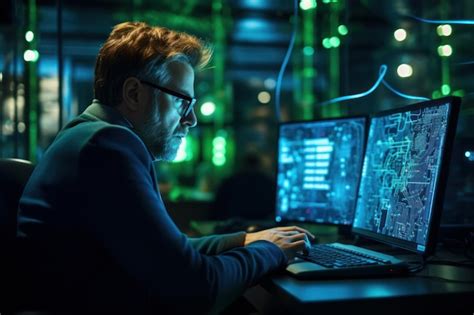 Premium Photo Photo Of A Cybersecurity Expert Analyzing Network Data