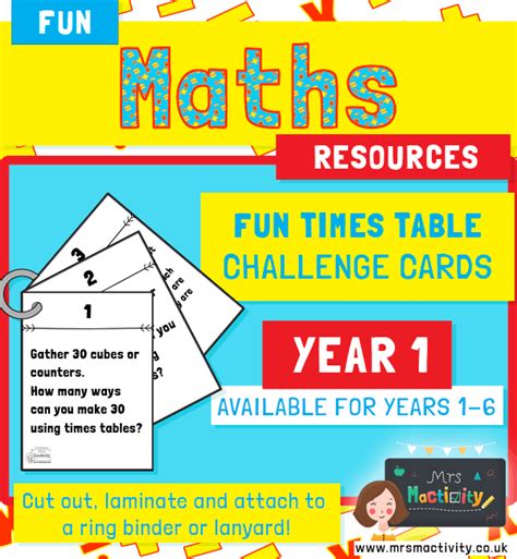 Year 1 Times Table Challenge Cards Mrs Mactivity
