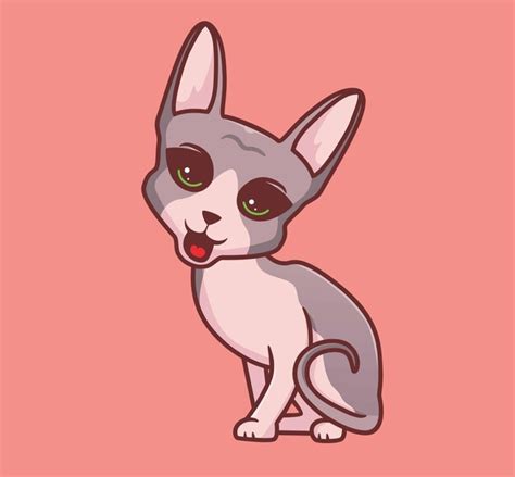 Premium Vector Cute Sphinx Cat Mocking With His Tongue Isolated