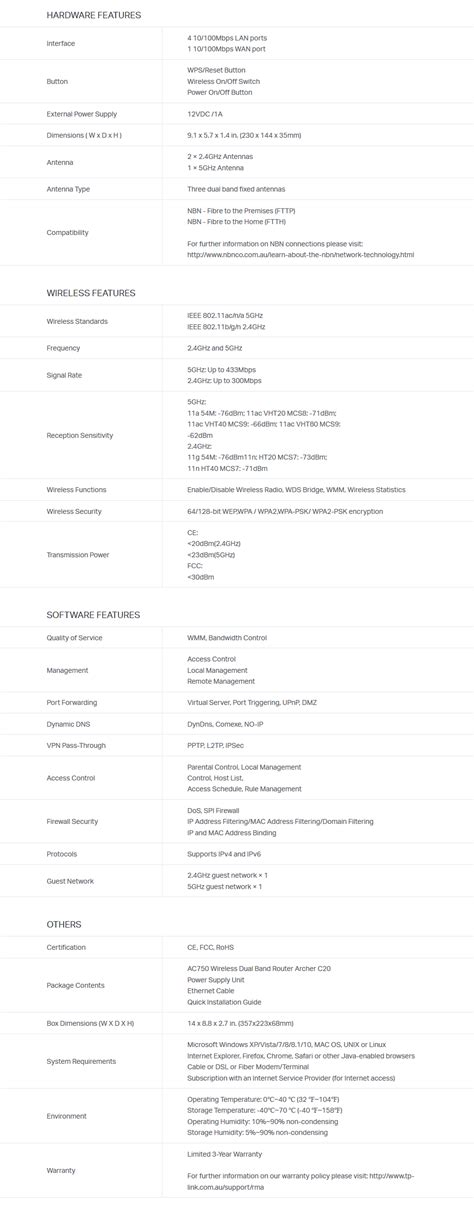 Buy Tp Link Archer C Ac Wireless Dual Band Router Archer C Pc Case Gear Australia