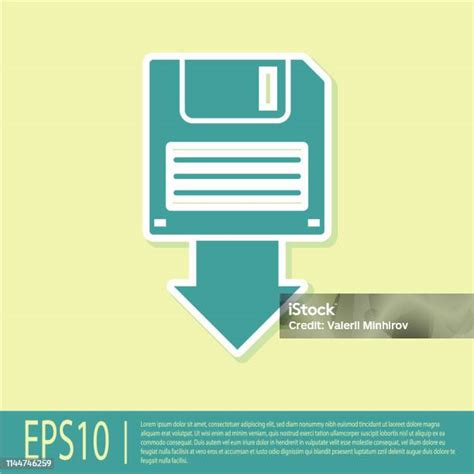 녹색 플로피 디스크 백업 아이콘 노란색 배경에 고립 디스켓 기호입니다 평면 디자인입니다 벡터 일러스트 0명에 대한 스톡 벡터