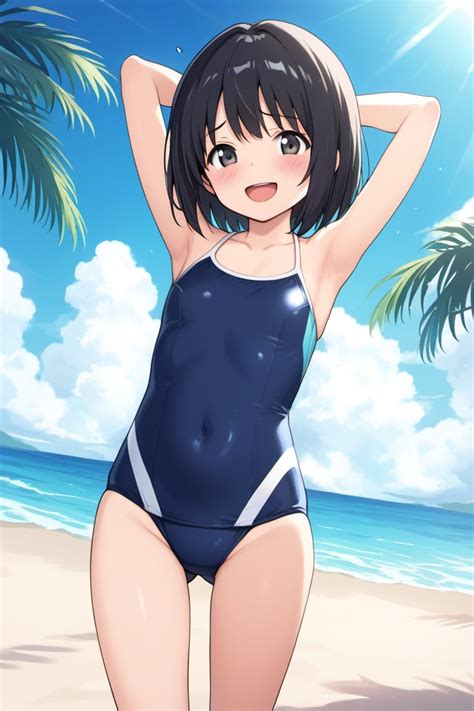 Young Girl Swimsuit Bla Free Ai Image Tensorart Tensorart