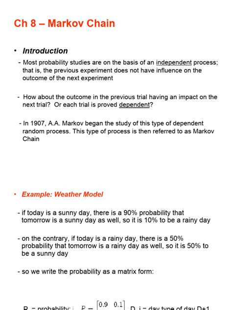 Ch 8 Markov Chain Pdf Matrix Mathematics Markov Chain