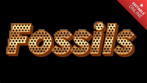 Fossils Golden Text Effect Generator
