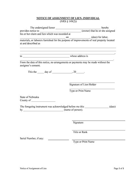 Notice Of Assignment Of Lien Individual Form Fill Out And Sign Printable Pdf Template Notice Of Assignment Of Lien Individual Form Fill Out And Sign Printable Pdf Template