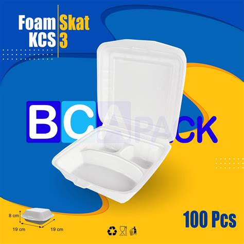 Jual Foam Kcs 3 Sekat Sterofoam Skat Isi 100 Pcs Shopee Indonesia