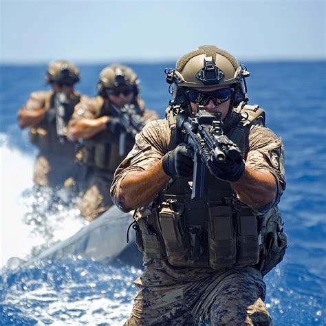 Navy Seals Executing A Tactical Sea Operation2 Premium Ai Generated Image