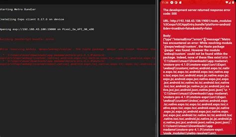 React Native Expo Failed Building Javascript Bundle