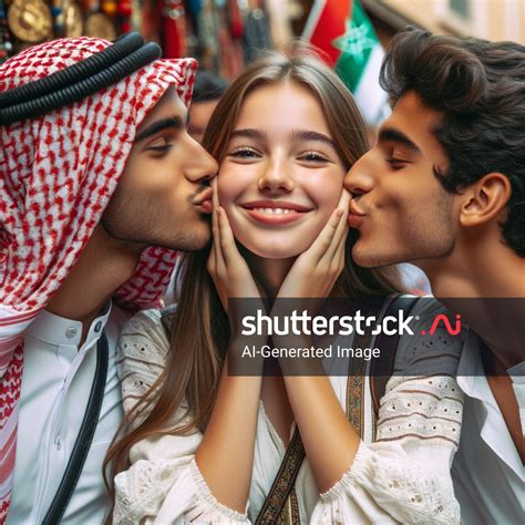 Spanish Girl Kissed By Saudi Moroccan Ai Generated Image 2442233487