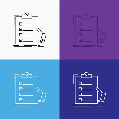 Checklist Check Expertise List Clipboard Icon Over Various Background Line Style Design