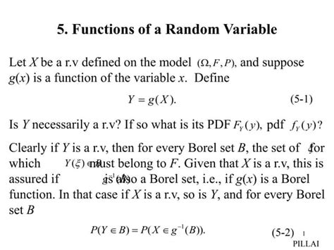 Function Of A Random Variable Lect5appt