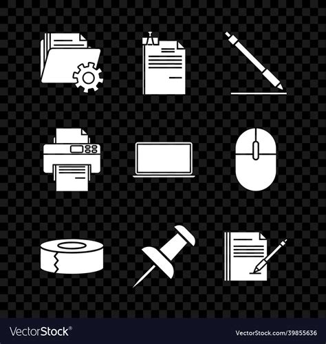 Set Folder Settings With Gears File Document Vector Image