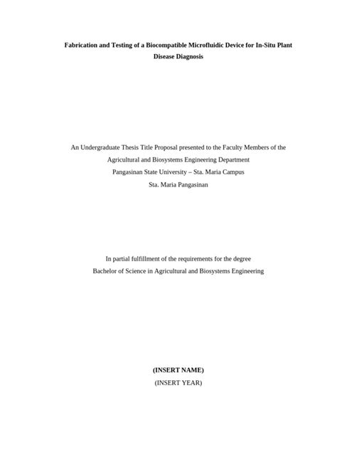 Fabrication And Testing Of A Biocompatible Microfluidic Device For In Situ Plant Disease