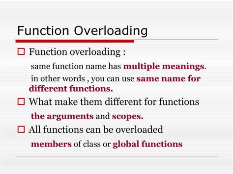 Chapter 7 Function Overloading And Default Arguments Ppt Download