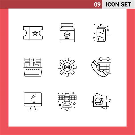 9 Outline Concept For Websites Mobile And Apps Development Cog Water Coding Spa Editable Vector