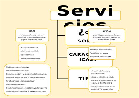 Mapa Conceptual De Bienes Y Servicios Introducción Y Características