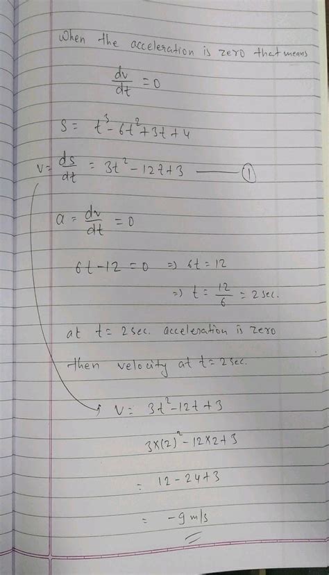 24 A Particle Moves Along A Straight Line Such That Its Displacement
