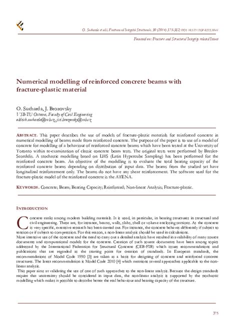 Pdf Numerical Modelling Of Reinforced Concrete Beams With Fracture Plastic Material Pdf